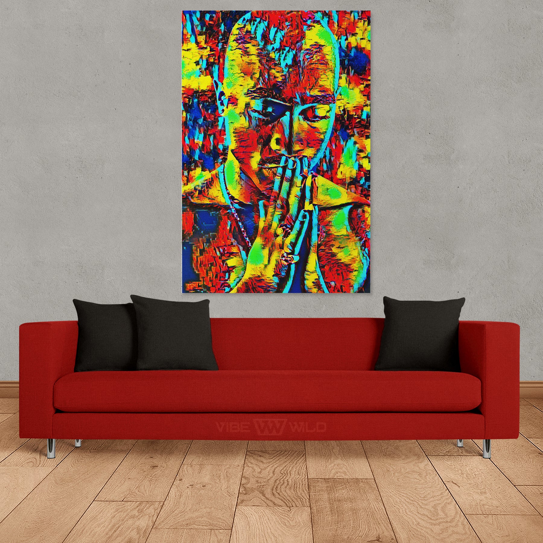 Tupac 2Pac Praying Colors Canvas Wall Art – Vibe Wild